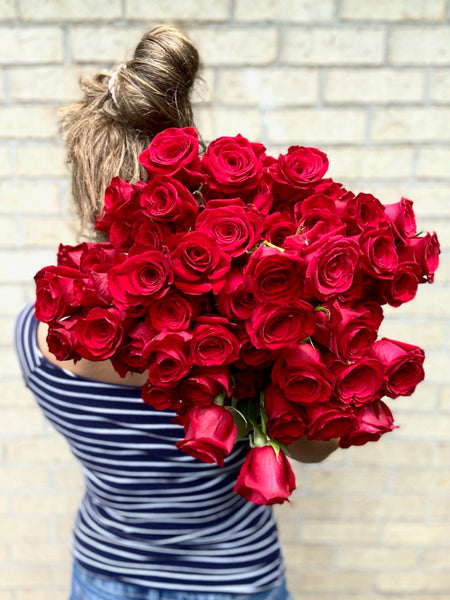 OMG 24 or 36 stems of Red Roses in a bouquet – Paradise Point Florist